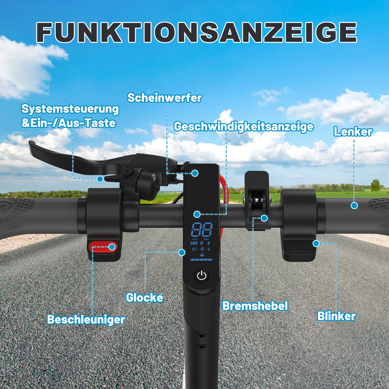 EVERCROSS EV10K PRO Faltbarer Elektroroller mit ABE-Zulassung ...